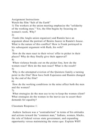 Assignment InstructionsWatch the film Salt of the Earth”1) Th.docx