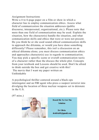 Assignment InstructionsWrite a 4 to 6-page paper on a film or show.docx