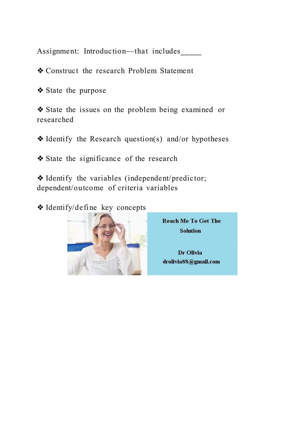 Assignment Introduction—that includes_____ Construct the rese | PDF