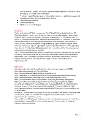 The Practice of `Just-in-Time' Production Model in Toyota Automobile ...