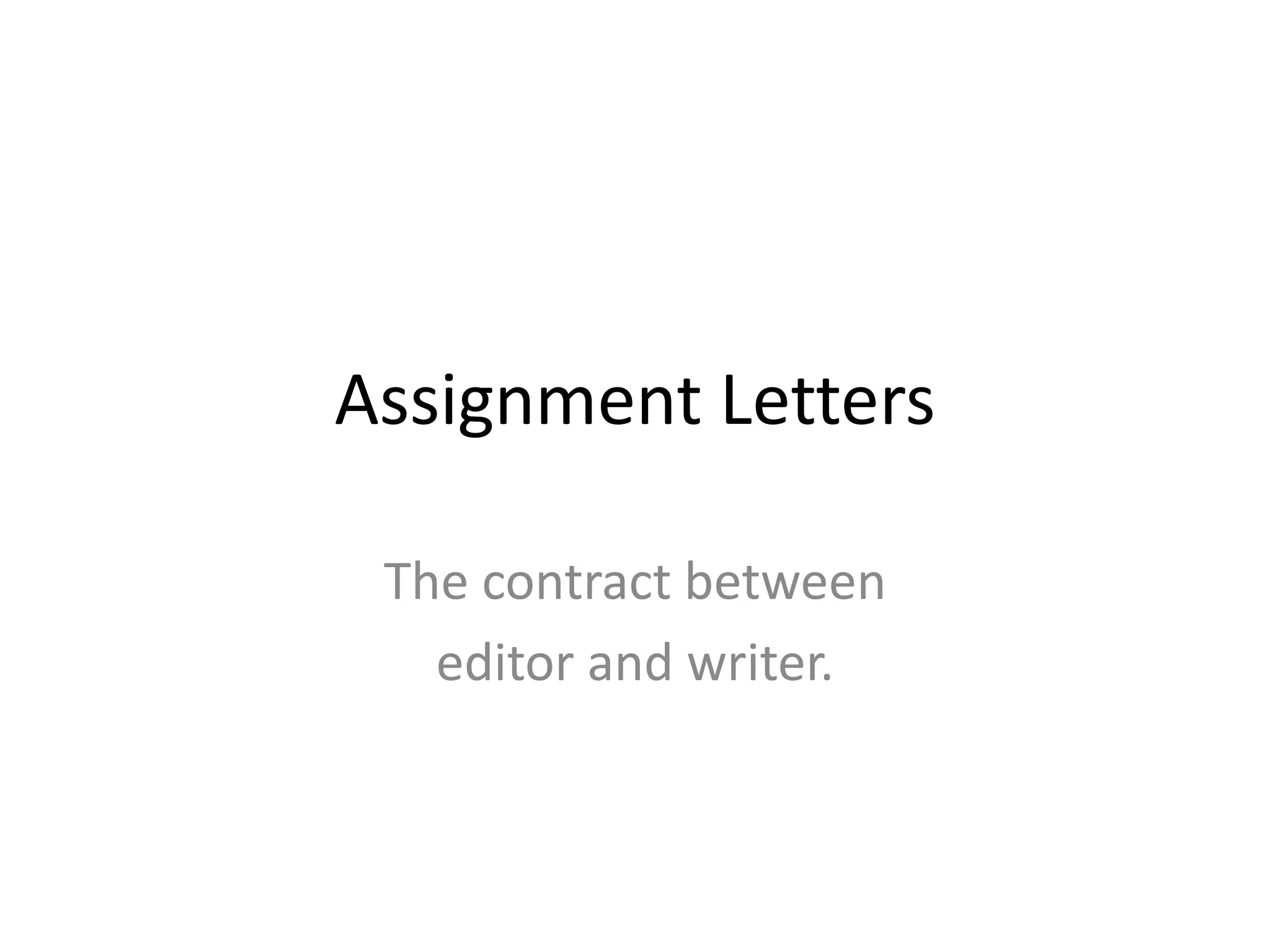 How to write an assignment letter | PPT