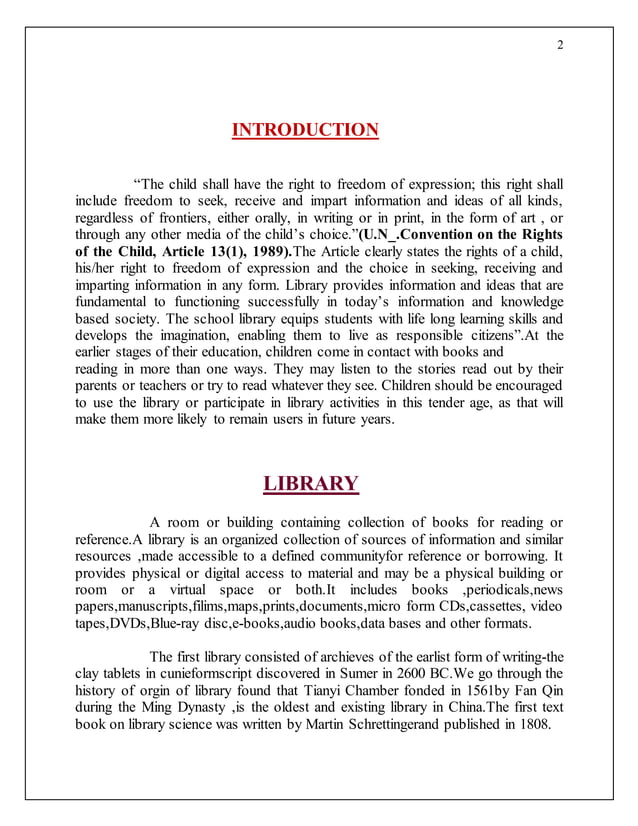 Assignment about library | DOCX