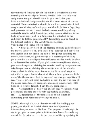 · Assignment List· My Personality Theory Paper (Week Four)My.docx