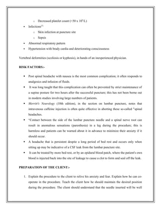 Assignment ON LUMBAR PUNCTURE , procedure | PDF