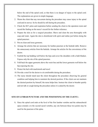 Assignment ON LUMBAR PUNCTURE , procedure | DOCX
