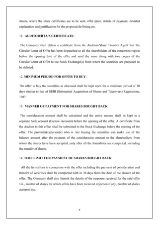 delisting of security jani | PDF