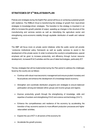 malaysian economy - RMK8 | DOCX