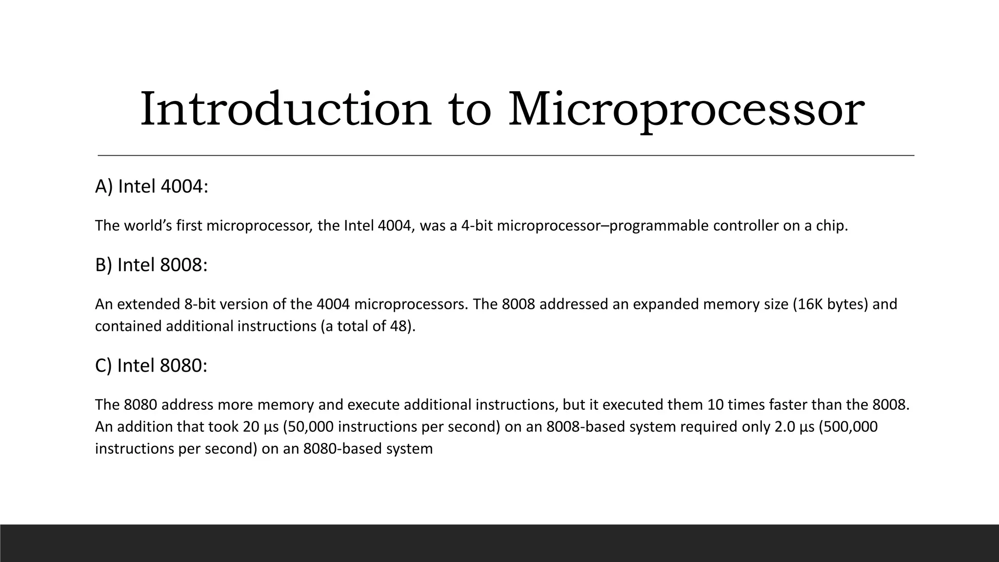 Microprocessor 8086 | PPTX | Operating Systems | Computer Software and Applications