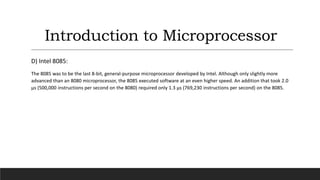 Microprocessor 8086 | PPTX | Operating Systems | Computer Software and Applications