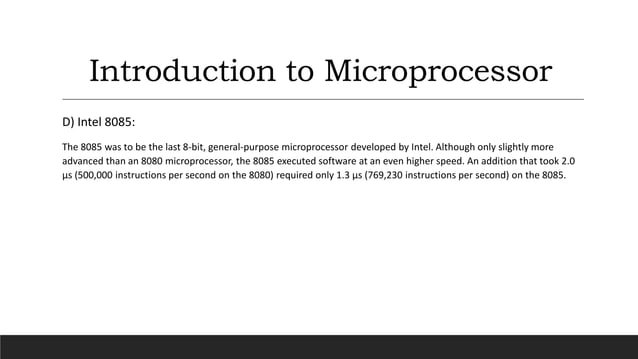 Microprocessor 8086 | PPTX | Operating Systems | Computer Software and Applications