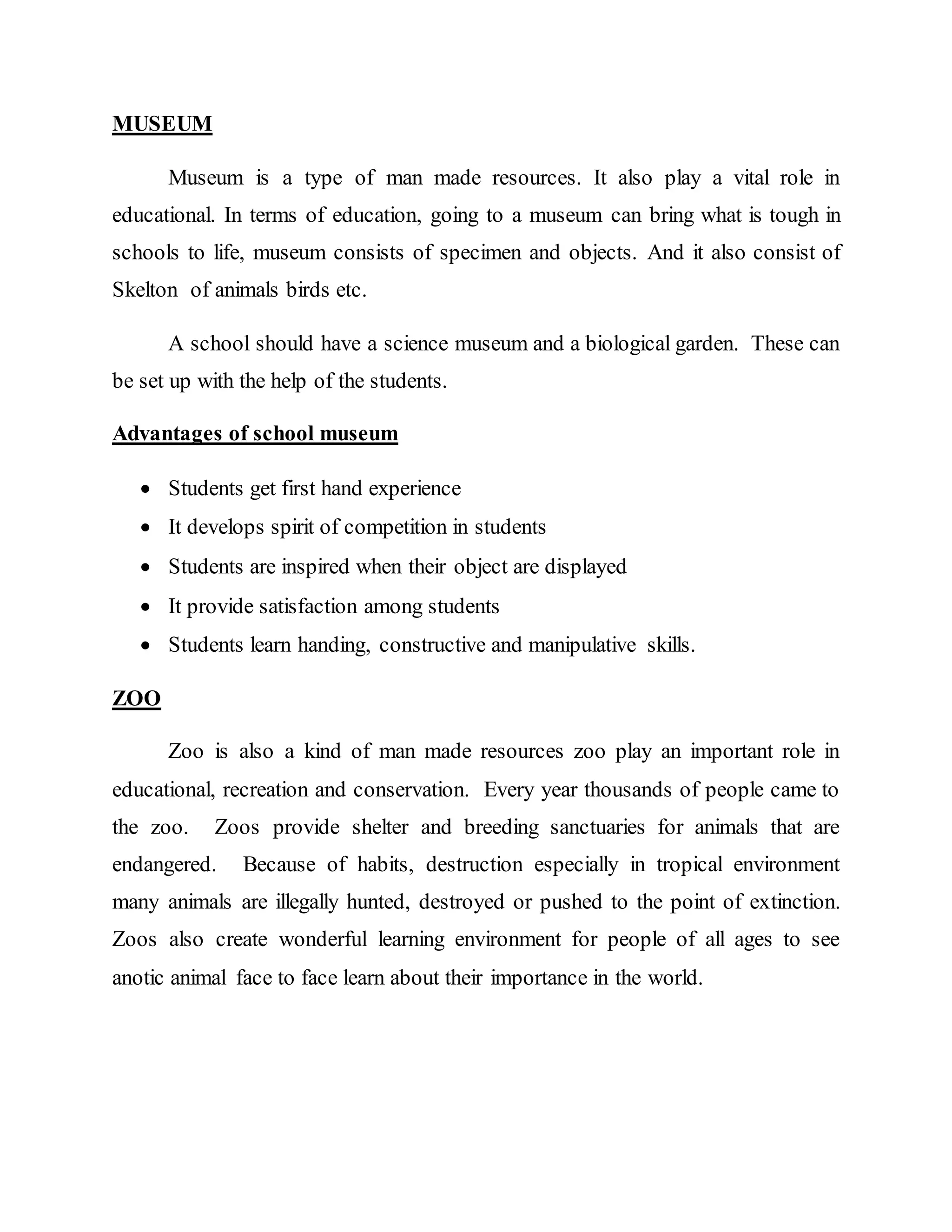 Assignment man made resources | DOCX