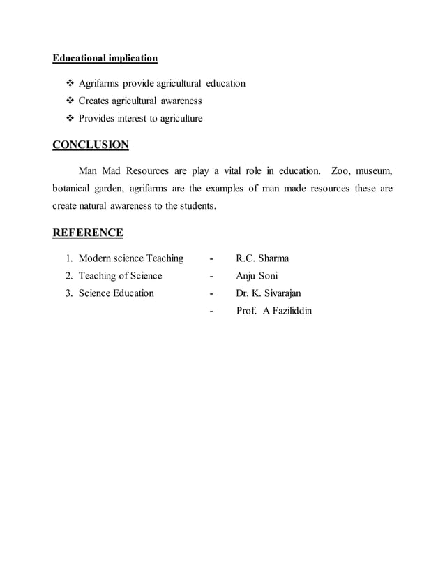 Assignment Man Made Resources Docx