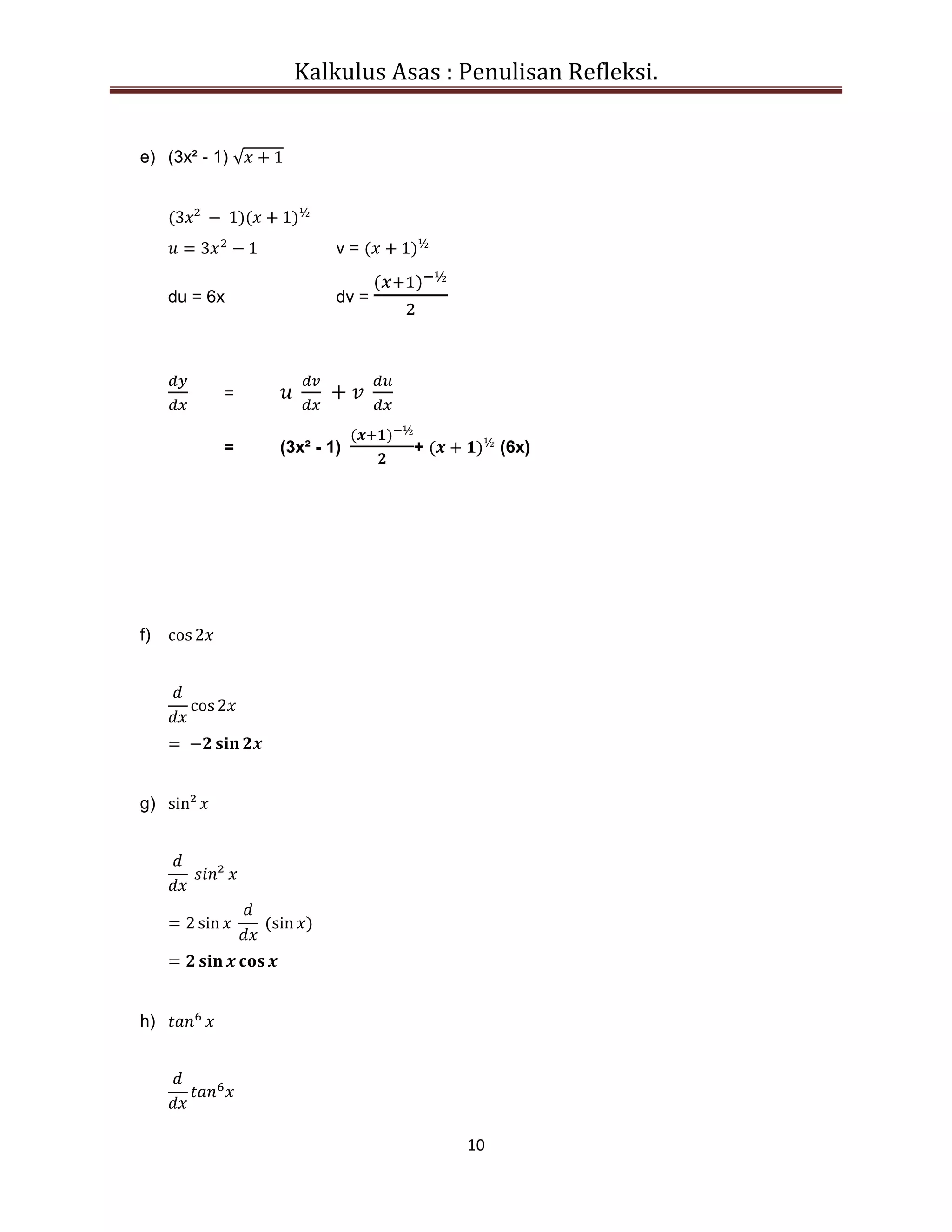 Assignment math ; kalkulus asas | DOCX