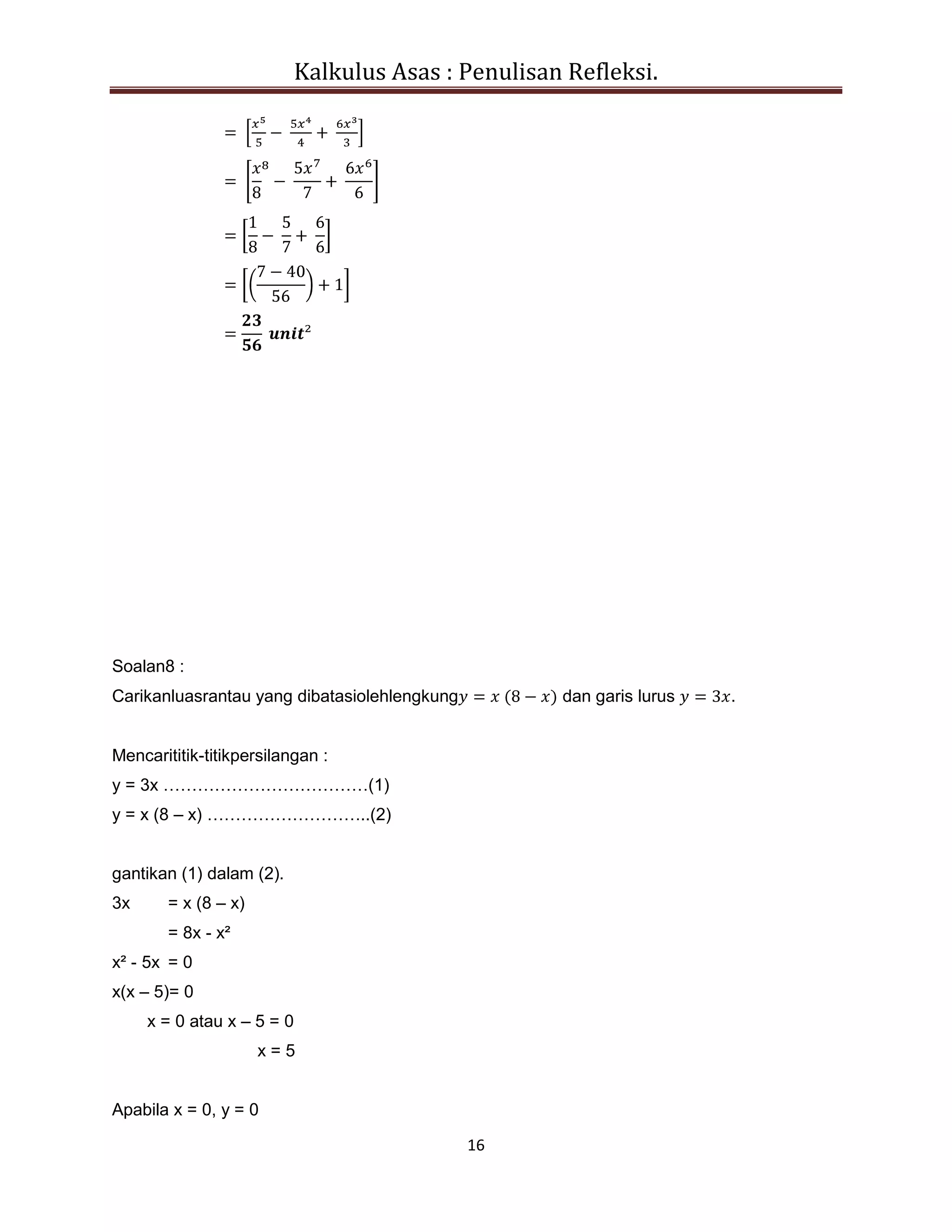 Assignment math ; kalkulus asas | DOCX