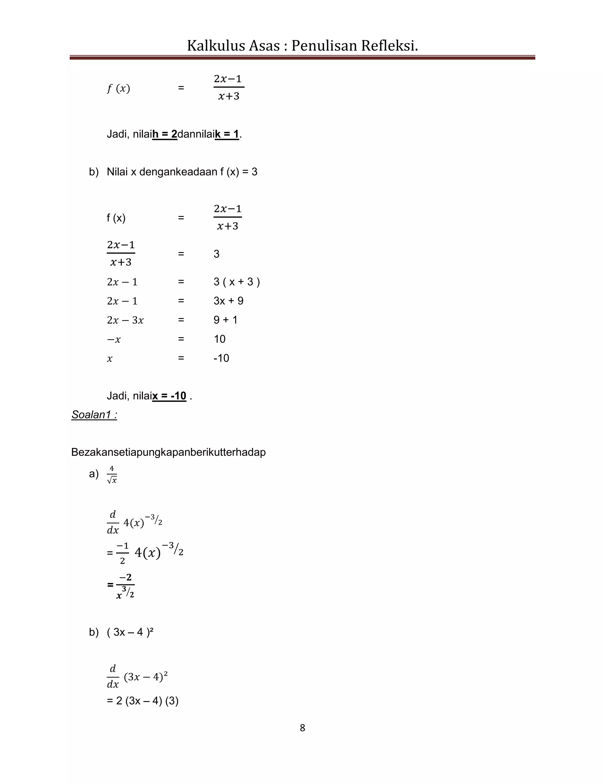 Assignment math ; kalkulus asas | DOCX