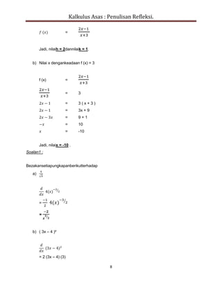 Assignment math ; kalkulus asas | DOCX