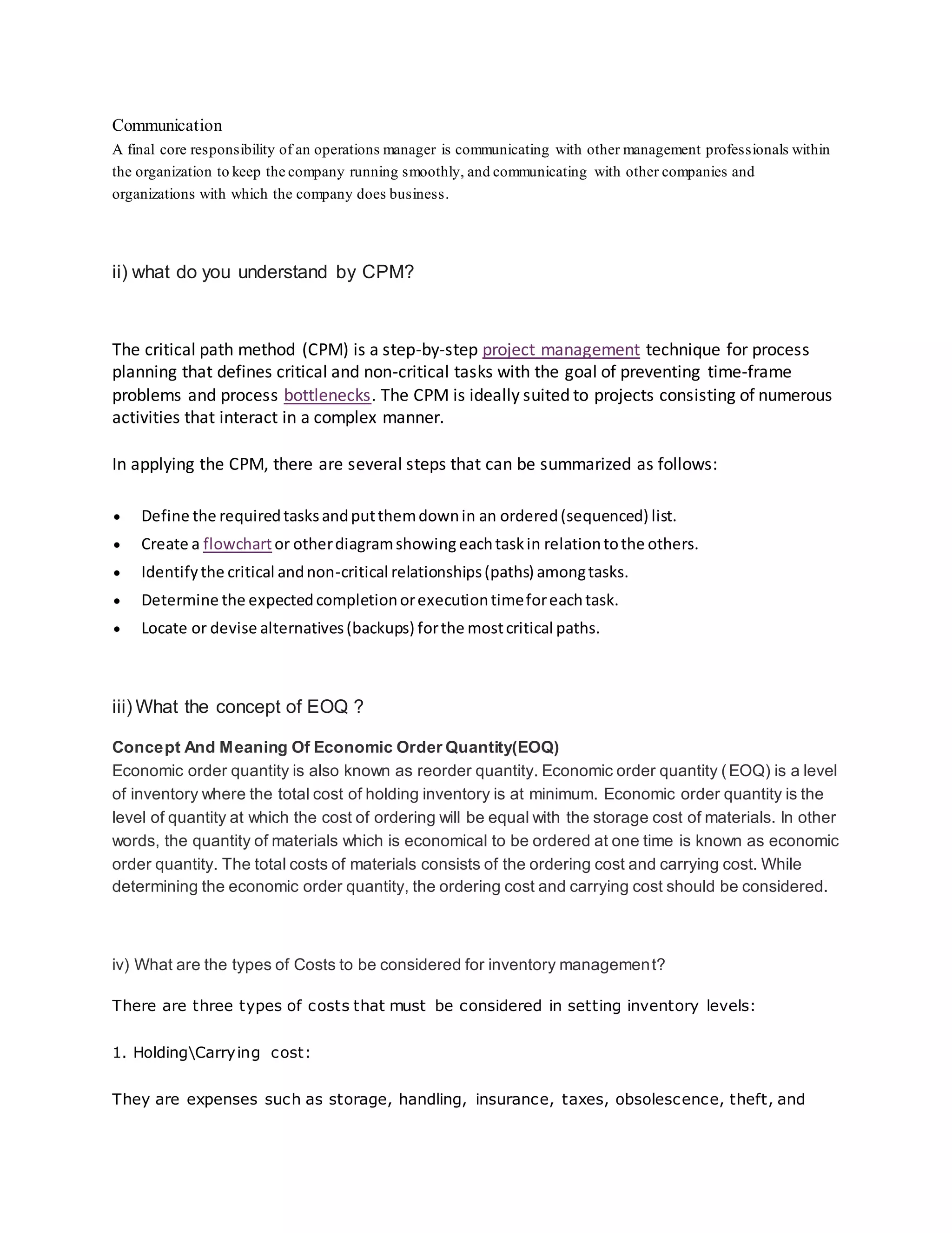 Assignment mba 205(Production and Operation Management) | PDF