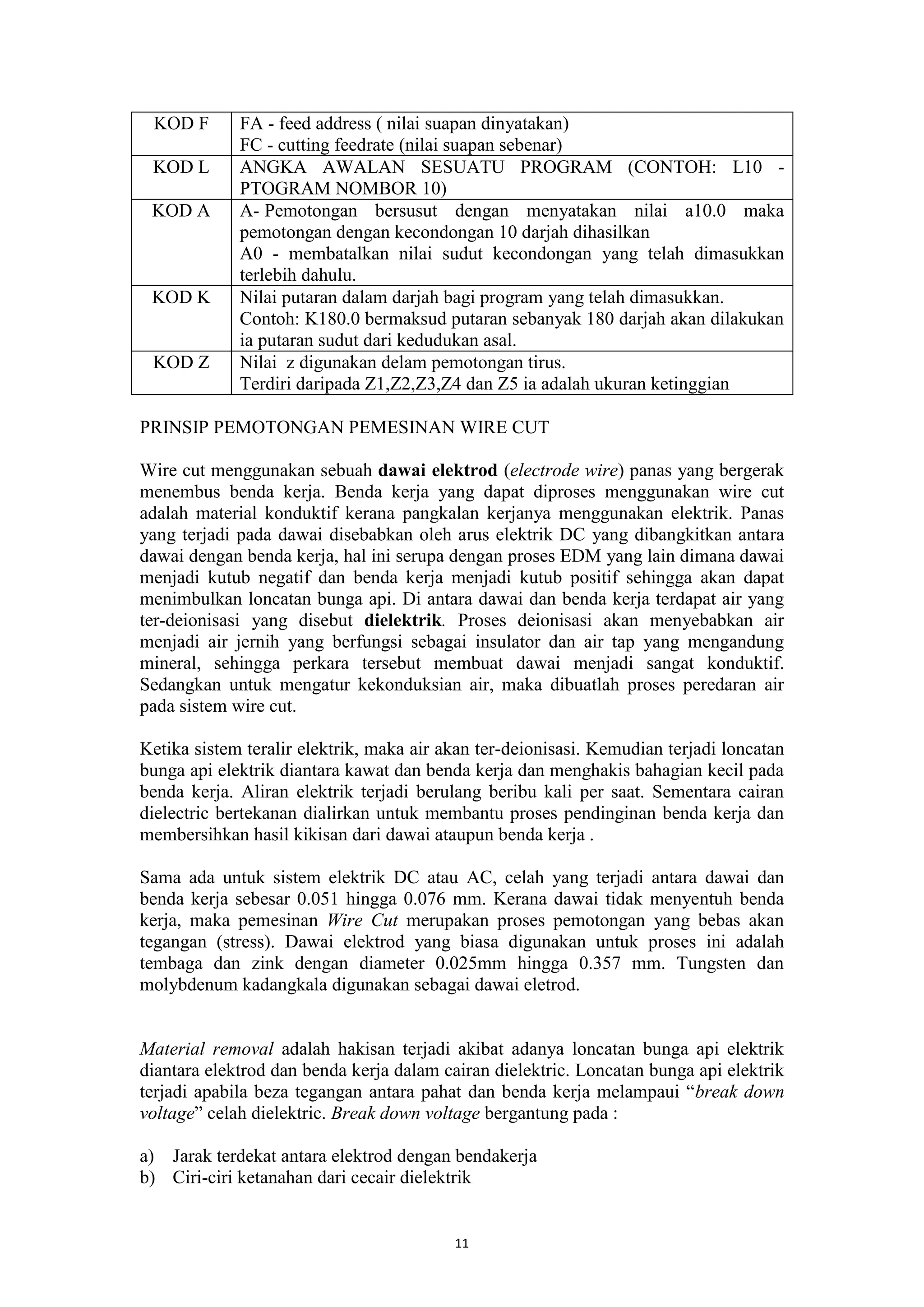 ASSIGNMENT MESIN EDM WIRE CUT ( MPI 4013 ) | DOCX