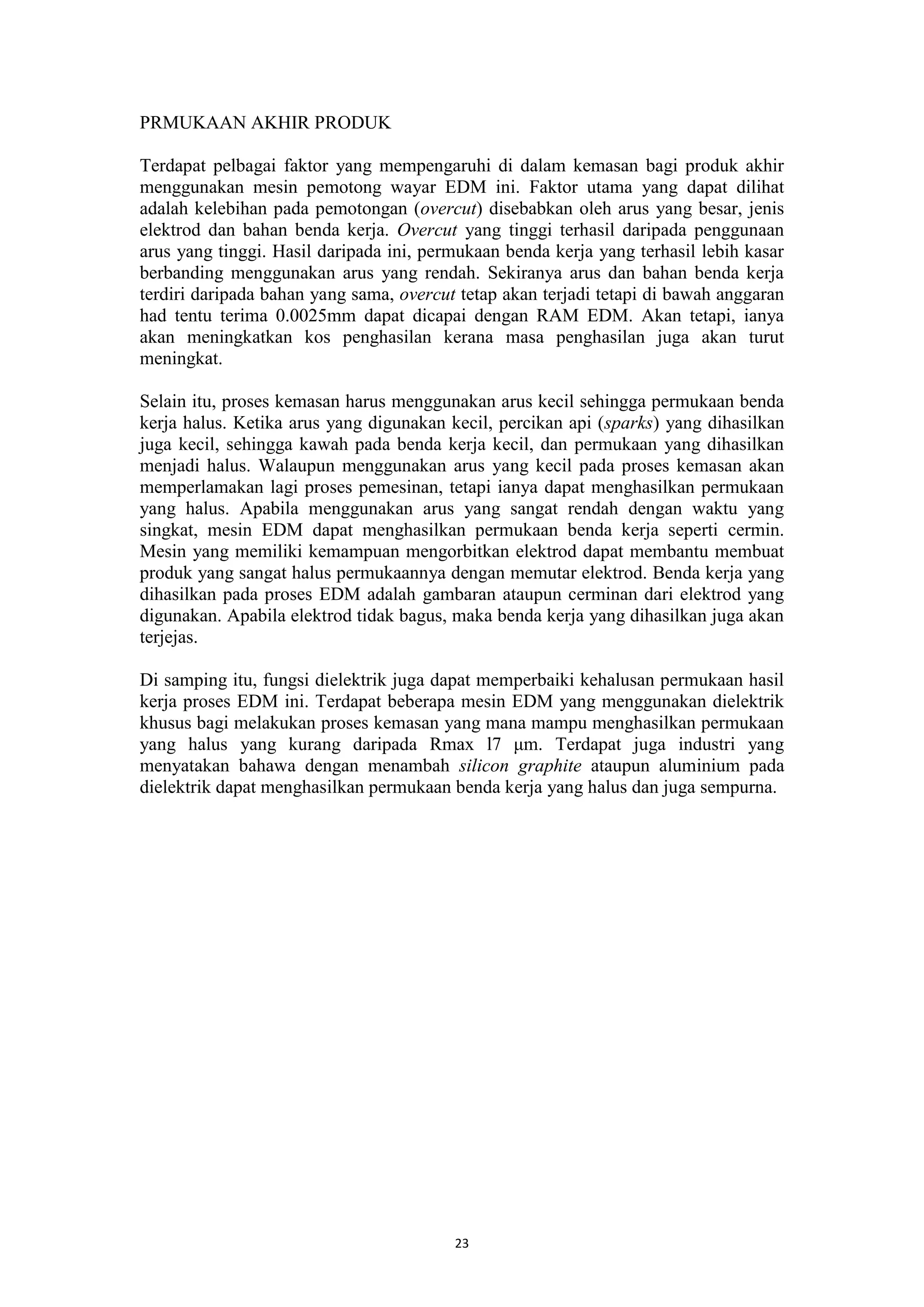 ASSIGNMENT MESIN EDM WIRE CUT ( MPI 4013 ) | DOCX