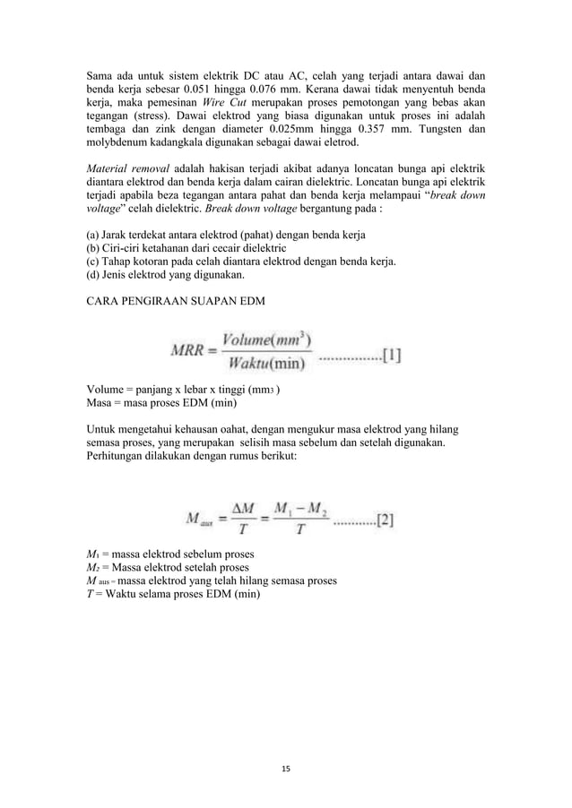 ASSIGNMENT MESIN EDM WIRE CUT ( MPI 4013 ) | DOCX