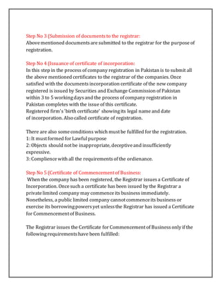 Formation and incorporation of companies in pakistan | DOCX