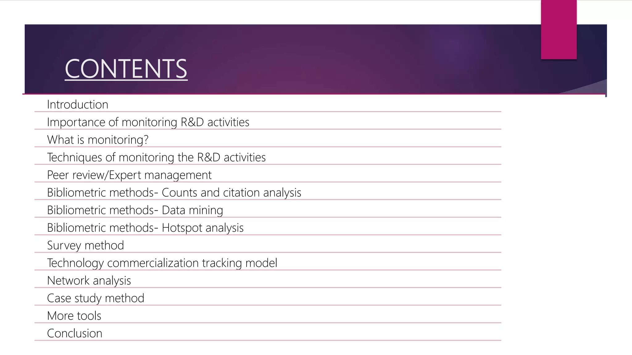 Monitoring R&D functions | PPT