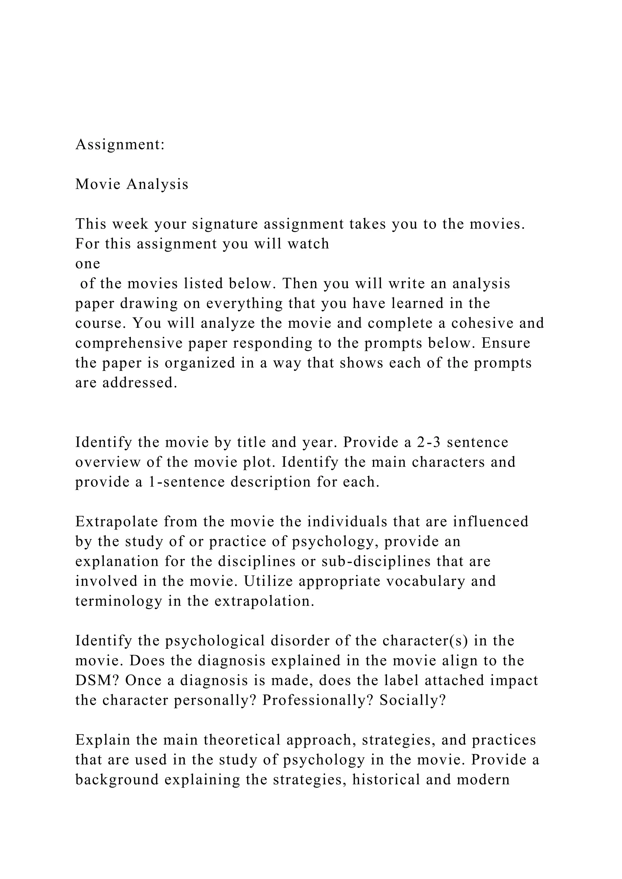 AssignmentMovie AnalysisThis week your signature assign.docx