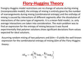 Miscibility and Thermodynamics of Polymer Blends | PPTX