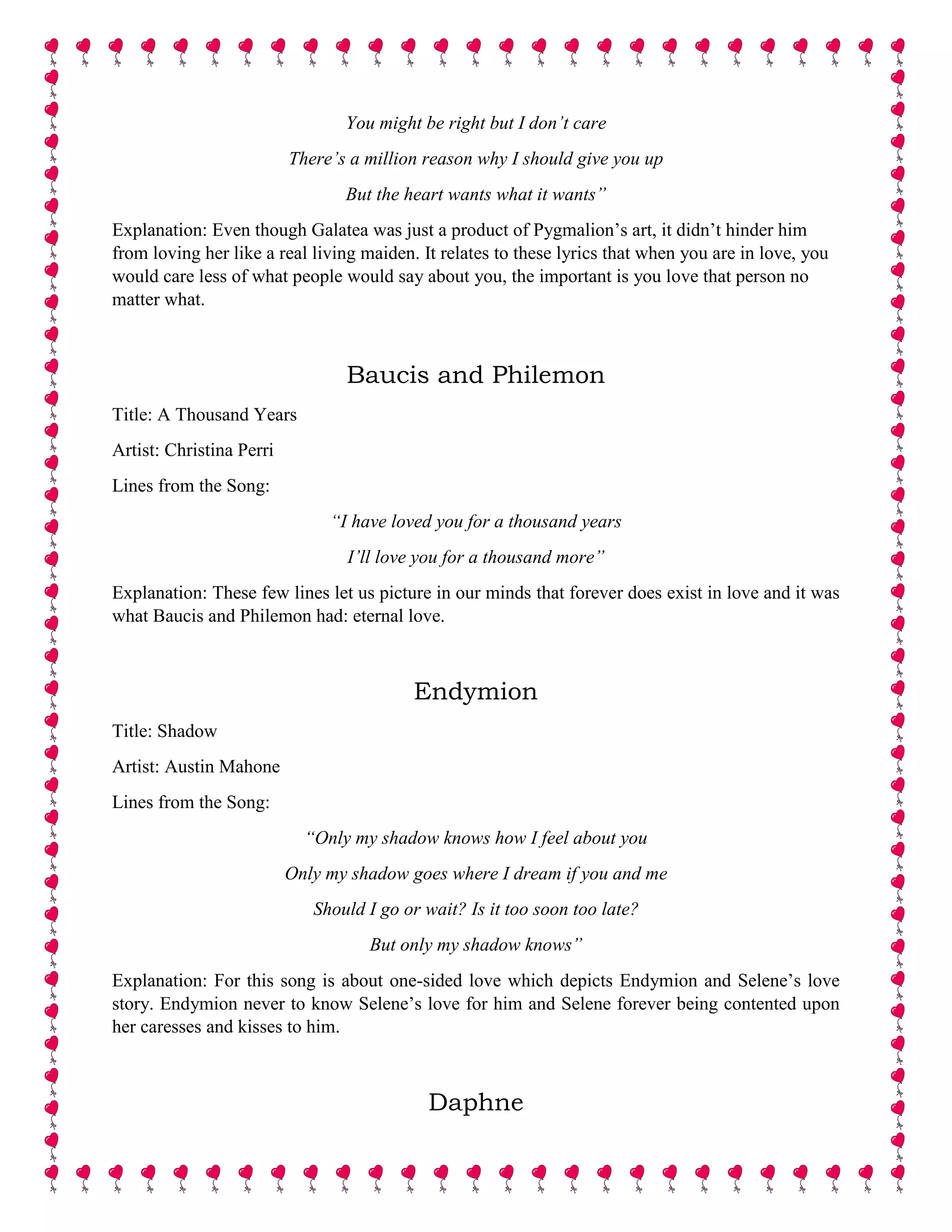 Mythology Love Stories