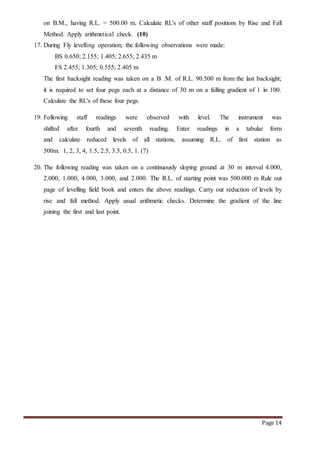 Levelling | DOCX | Physics | Science