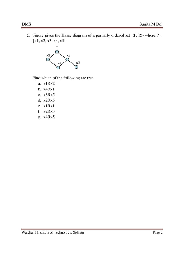 Assignment No. 10 on Unit-IV Set Theory, Relations and Function | PDF