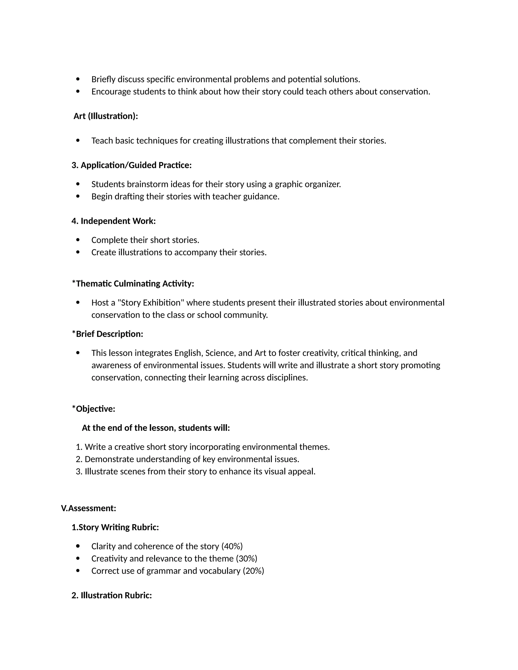 Assignment No. 4 lesson plan using thematic integration with ...