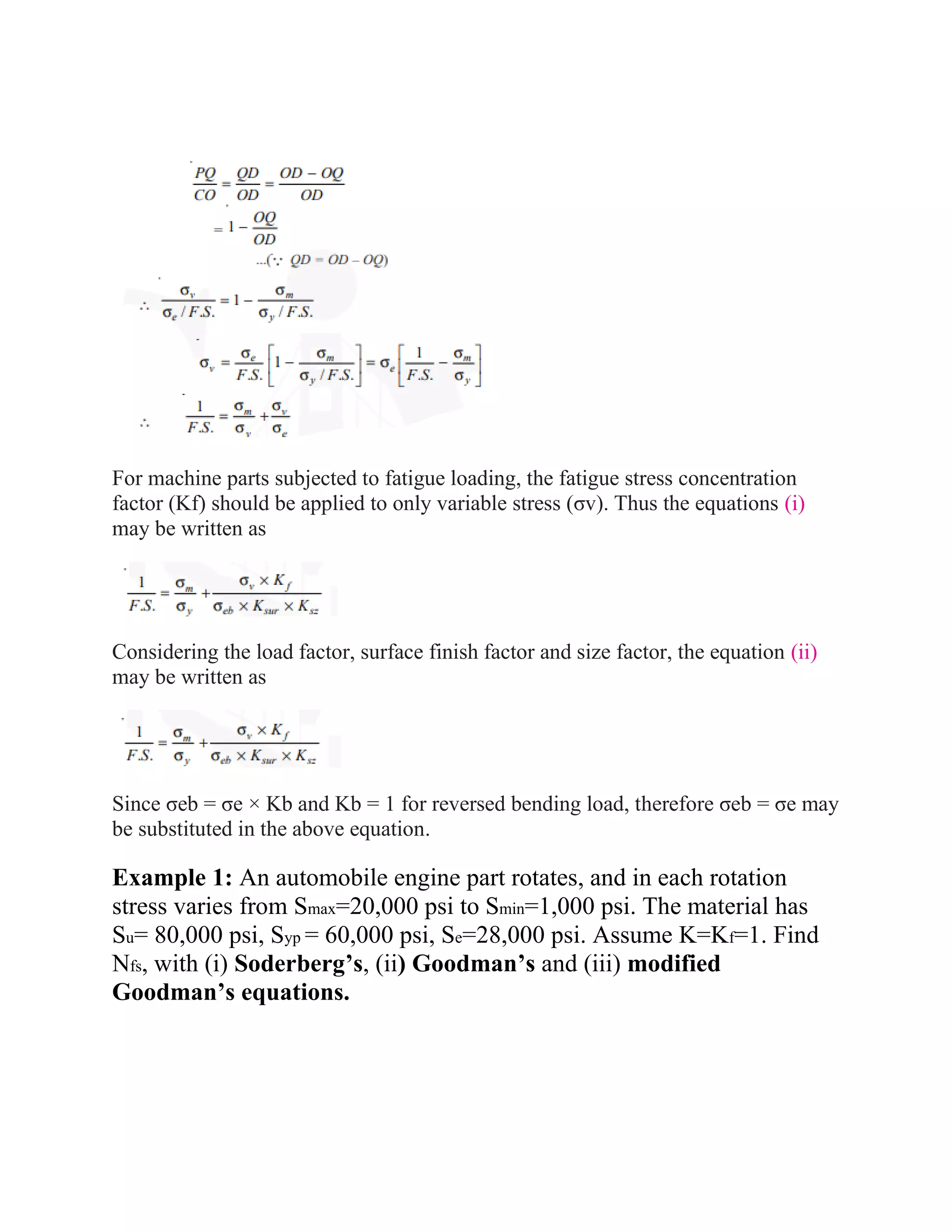 Combined Steady and Variable Stresses, Gerber Method for Combination of ...