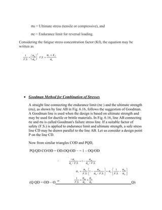 Combined Steady and Variable Stresses, Gerber Method for Combination of ...
