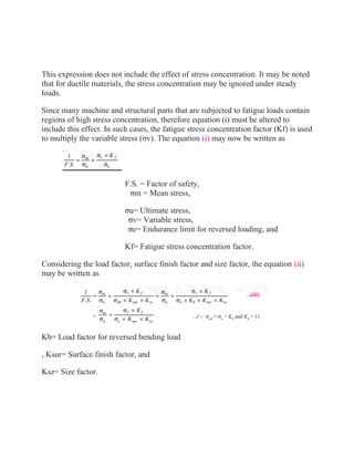 Combined Steady and Variable Stresses, Gerber Method for Combination of ...