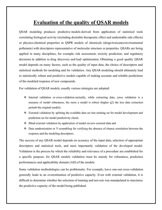 QSAR quantitative structure activity relationship | PDF | Chemistry | Science