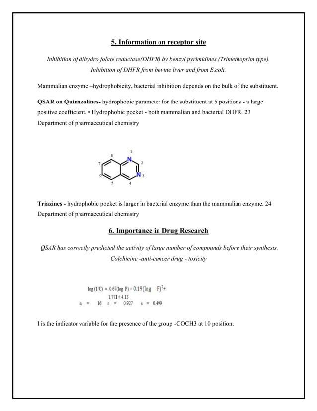 QSAR quantitative structure activity relationship | PDF | Chemistry ...