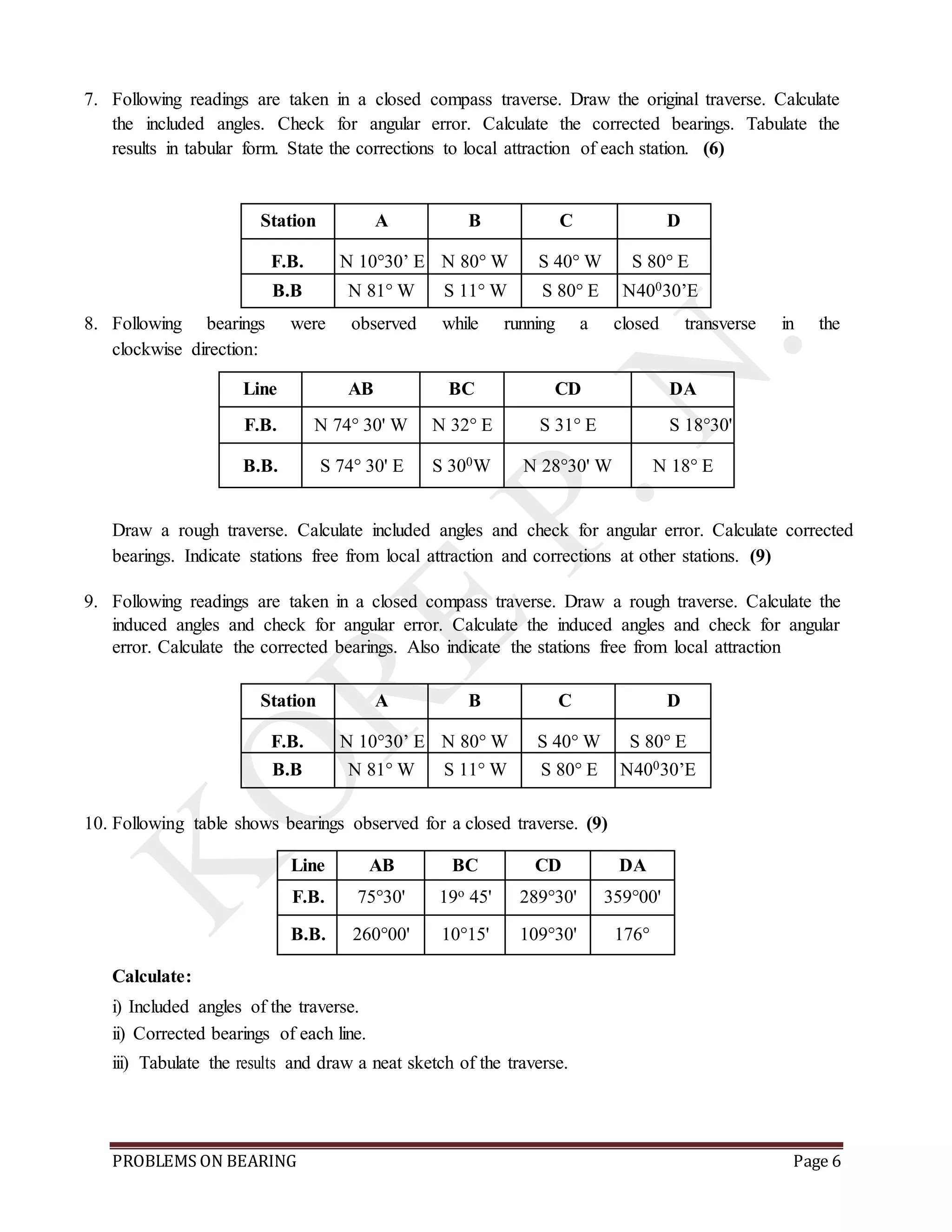PROBLEMS ON BEARINGS | DOCX
