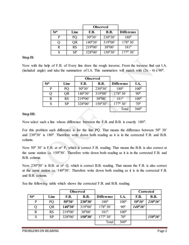 PROBLEMS ON BEARINGS | DOCX | Geology | Science
