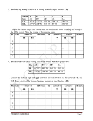PROBLEMS ON BEARINGS | DOCX