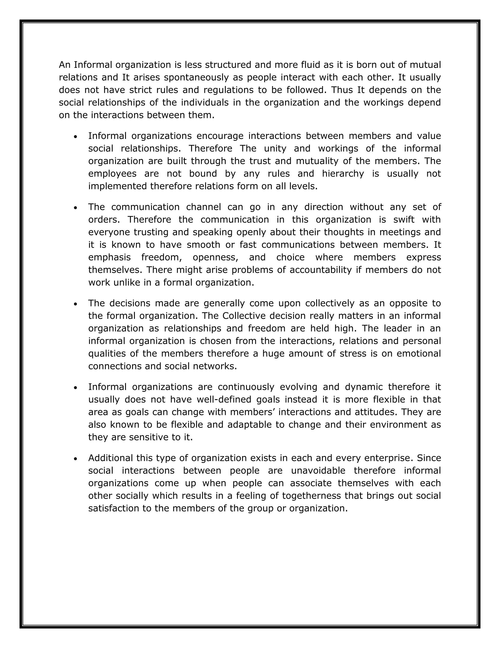 Formal & Informal Organisation structure with example | PDF
