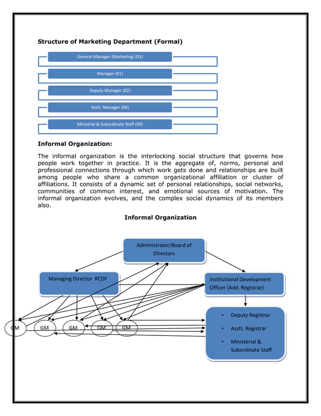 Formal & Informal Organisation structure with example | PDF