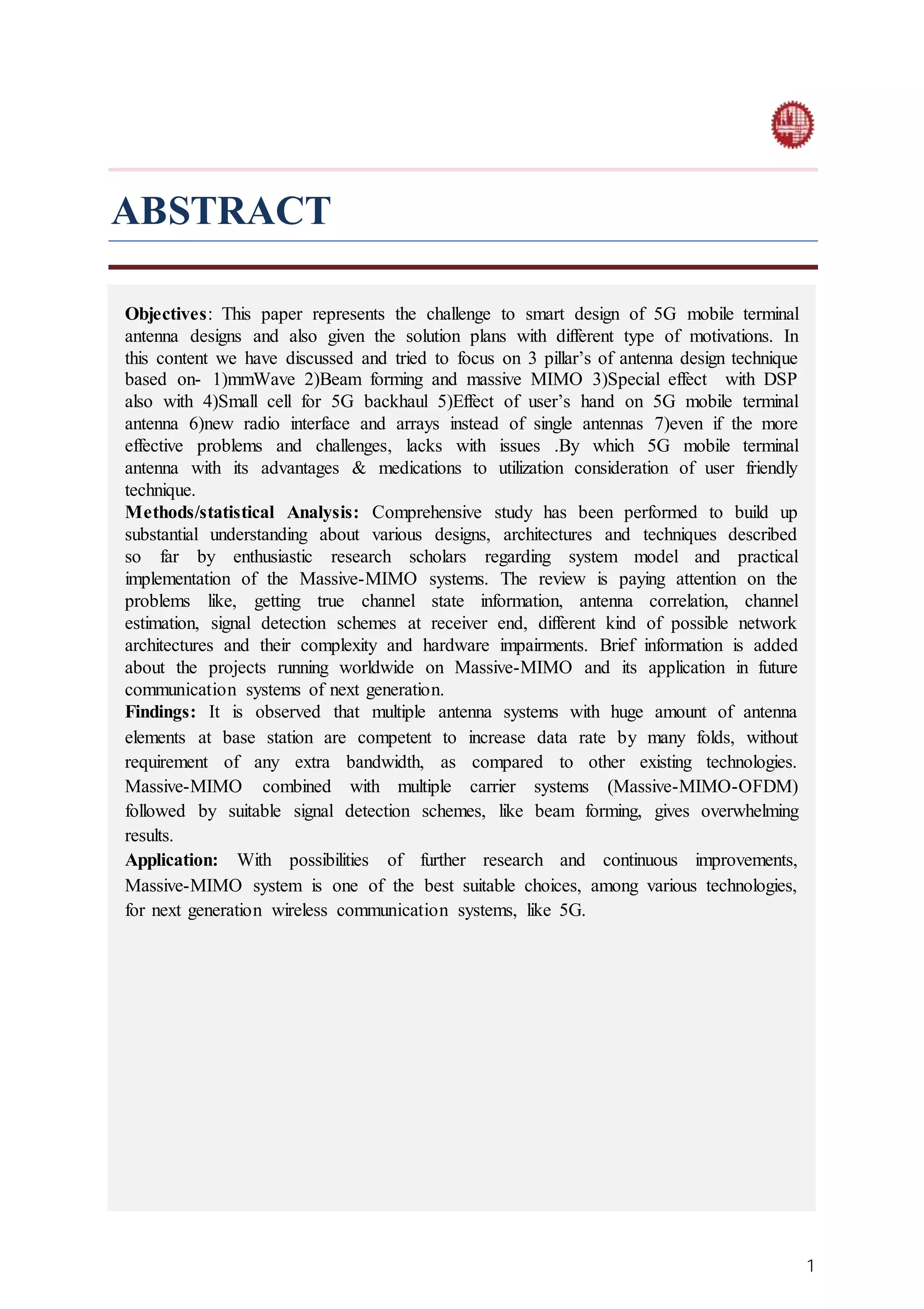 Assignment Of 5G Antenna Design Technique | PDF | Internet | Computing