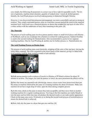 Acid washing Techinique on garments | PDF