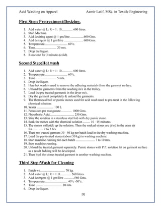Acid washing Techinique on garments | PDF
