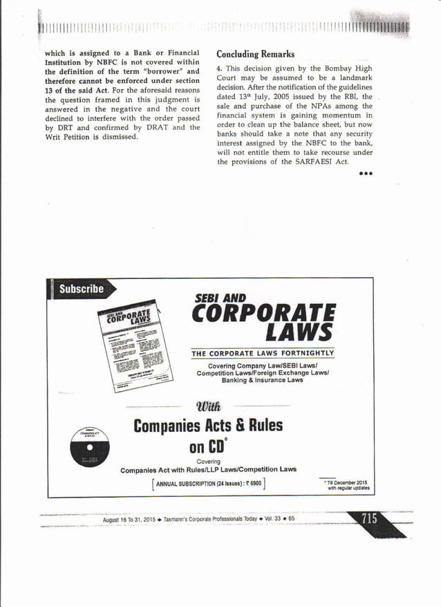 Assignment of debts to banks not enforceable under sarfaesi | PDF