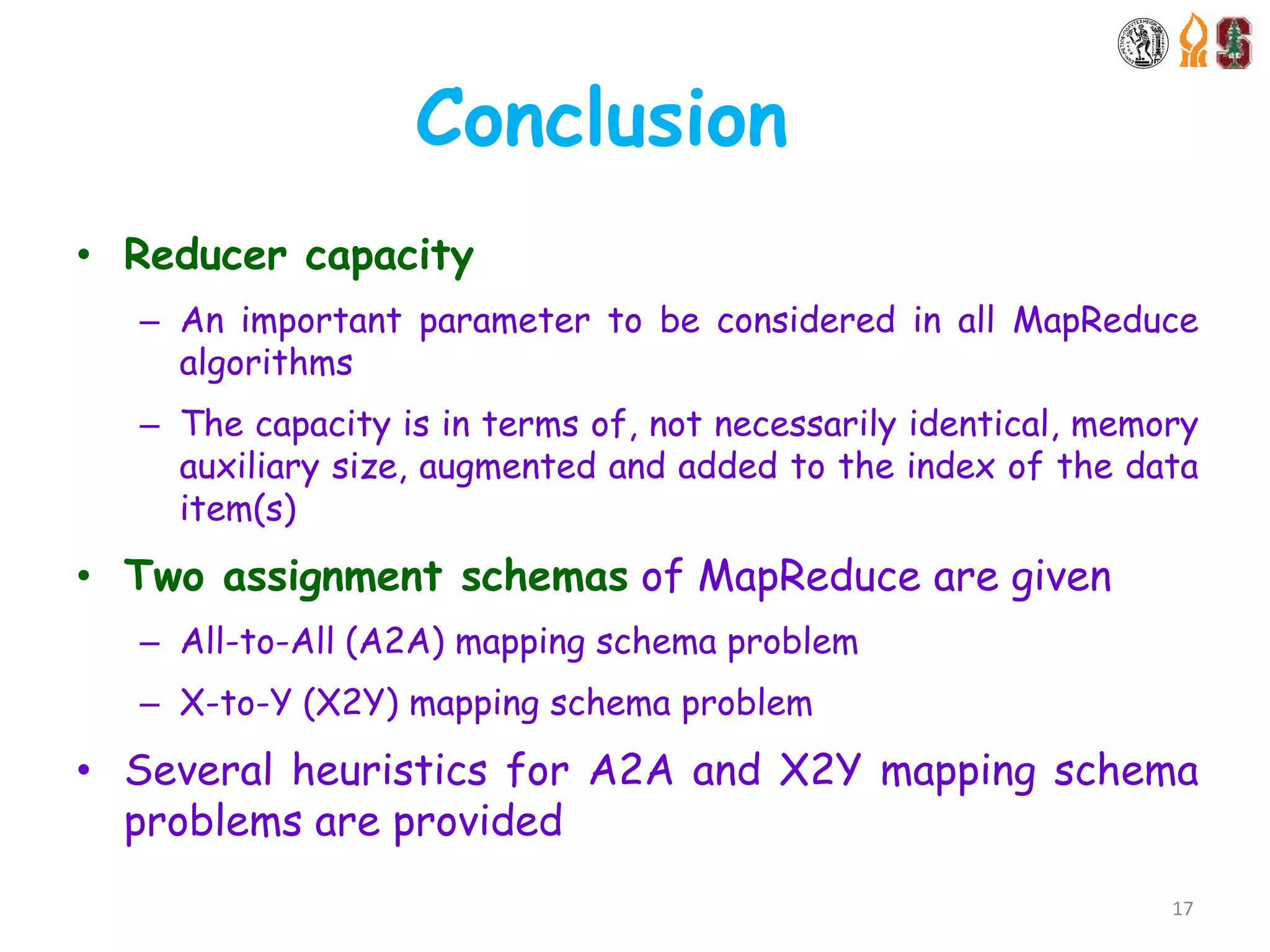 Assignment of Different-Sized Inputs in MapReduce | PPT