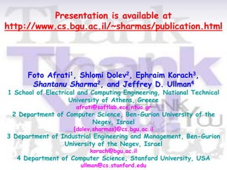 Assignment of Different-Sized Inputs in MapReduce | PPT