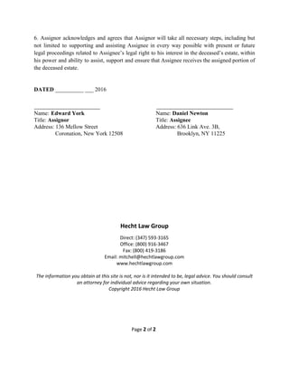 Assignment of entire interest in estate (3) | PDF