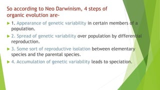 Neodarwinism or synthetic theory of evolution | PPT